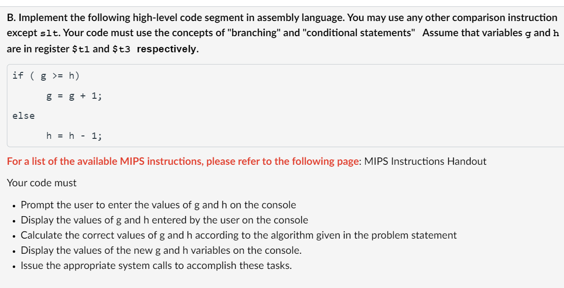 Solved Task A. Implement the following high-level code | Chegg.com