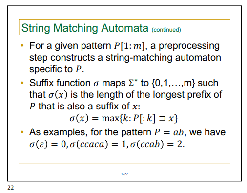 Solved Question: Construct the string-matching automaton for | Chegg.com