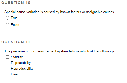 Solved Special cause variation is caused by known factors or | Chegg.com