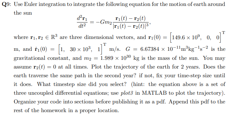 Solved Use Euler Integration To Integrate The Following