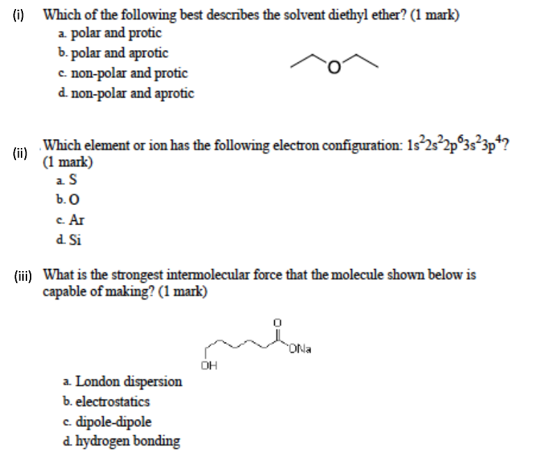 Diethyl Ether Polarity