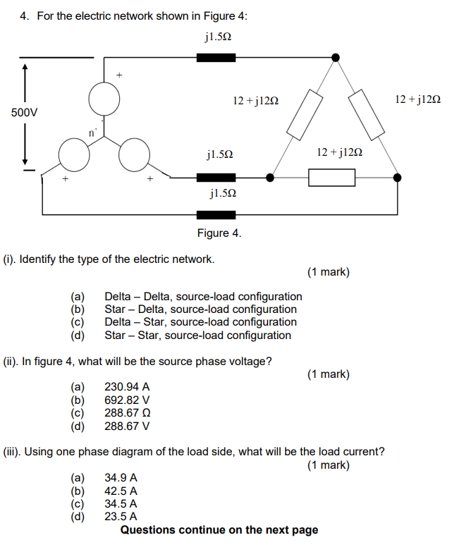 Solved 4. For the electric network shown in Figure 4: (i). | Chegg.com