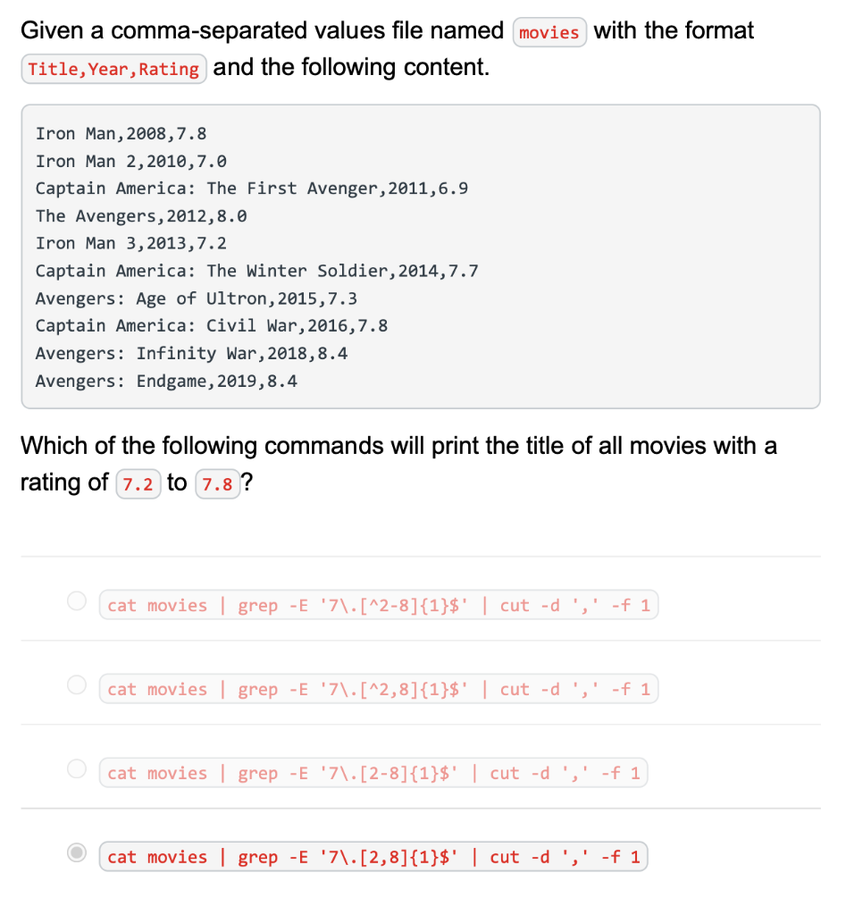 Solved Given a comma-separated values file named with the | Chegg.com