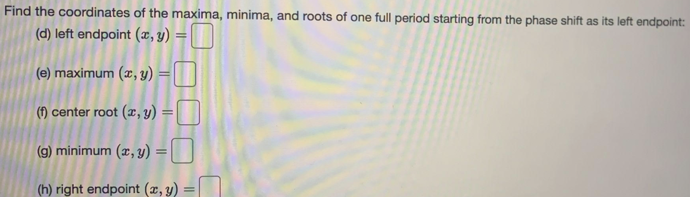 Solved Consider the trigonometric function f(x) = 4 sin(6x – | Chegg.com