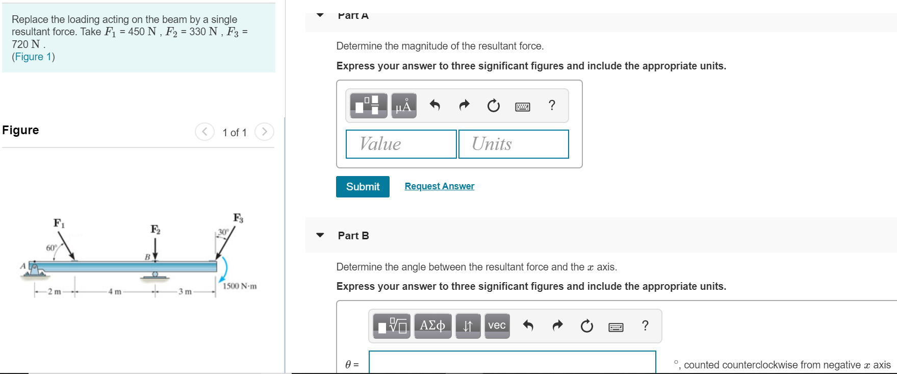Solved Part A Replace the loading acting on the beam by a | Chegg.com