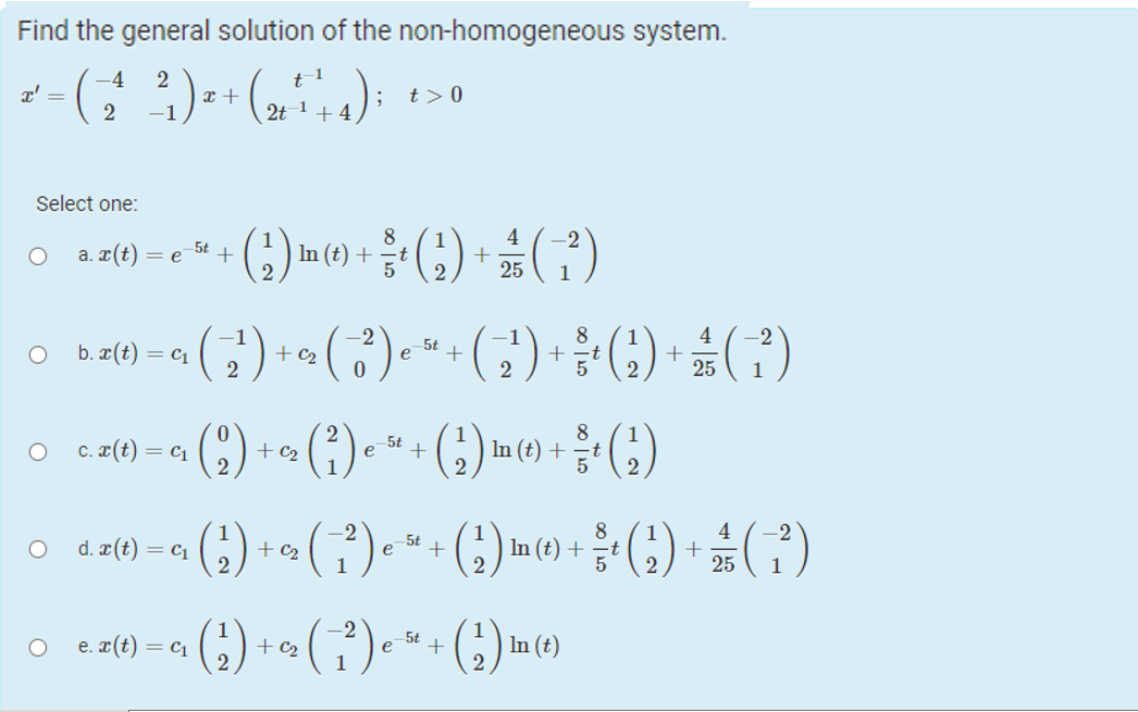 Solved Find the general solution of the non-homogeneous | Chegg.com