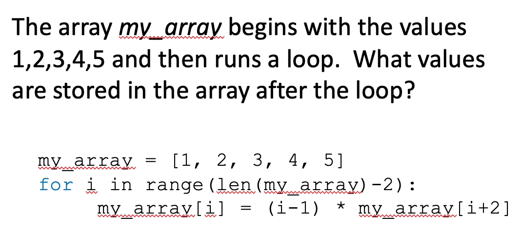 Solved The array my array begins with the values 1,2,3,4,5 | Chegg.com