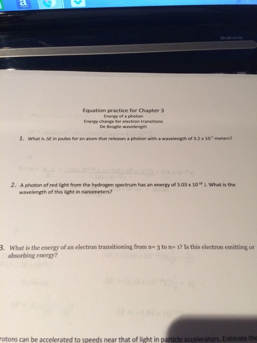 Solved Equation practice for Chapter 3 Energy of a photon | Chegg.com