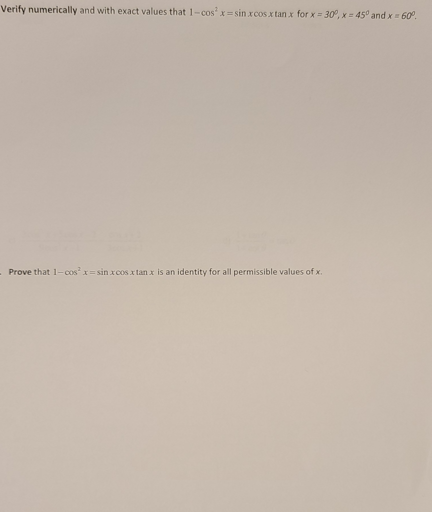 Solved Verify numerically and with exact values that 1-cos? | Chegg.com