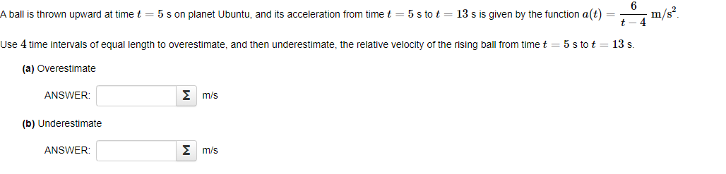 Solved A ball is thrown upward at time t = 5 s on planet | Chegg.com