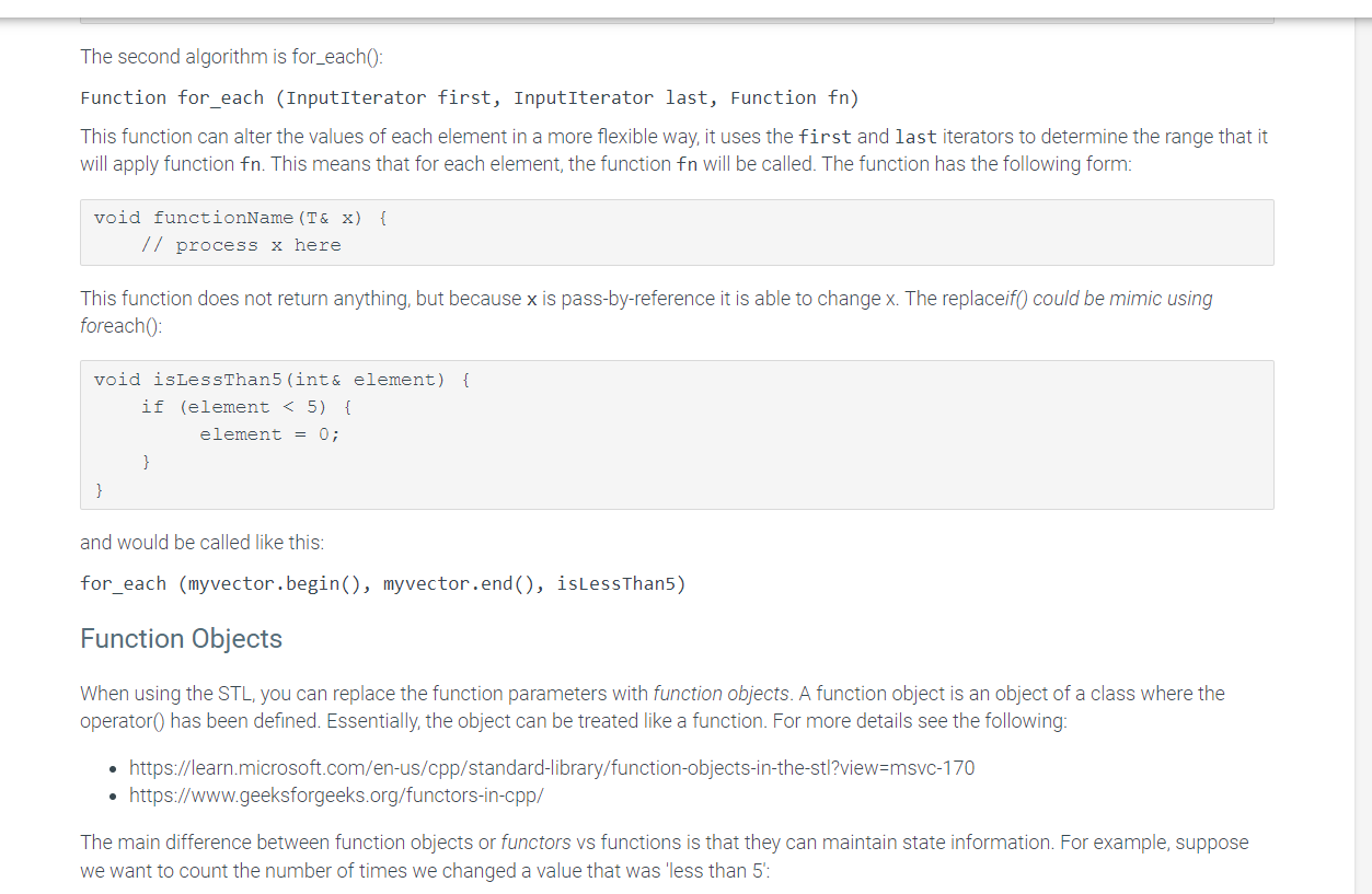 Solved tor_each() Complete main() using algorithms from the | Chegg.com