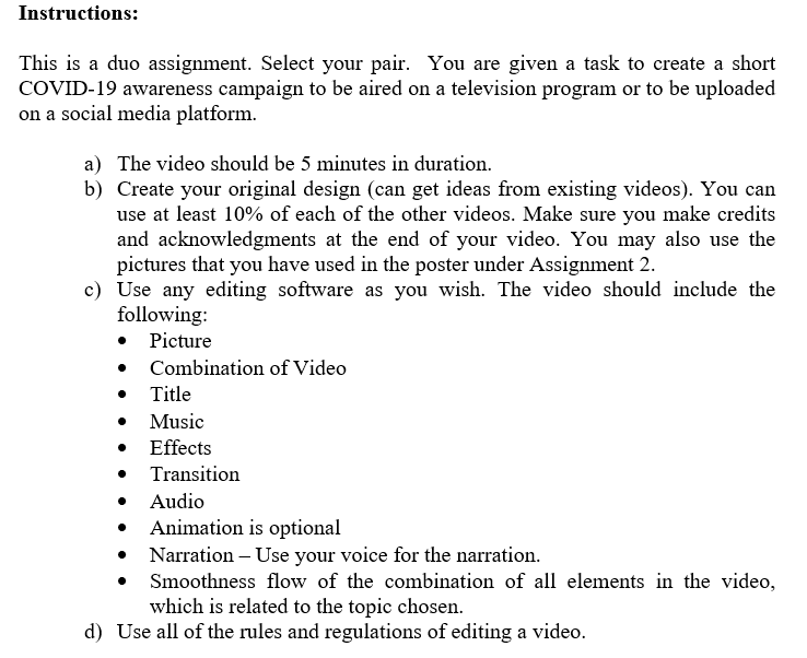 Solved Instructions: This is a duo assignment. Select your | Chegg.com