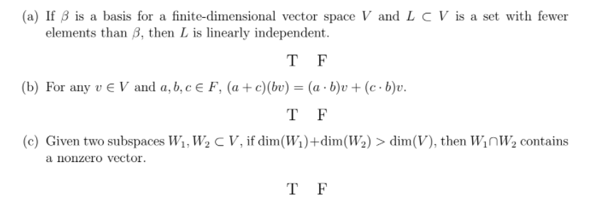 Solved (a) If ß is a basis for a finite-dimensional vector | Chegg.com