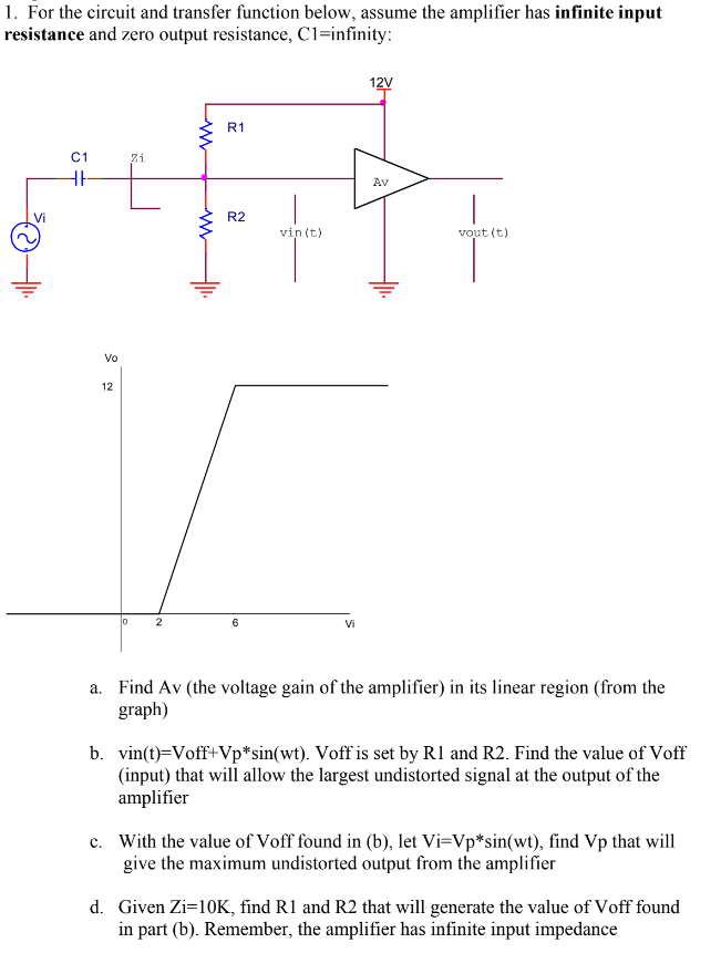 Solved 1. For the circuit and transfer function below, | Chegg.com