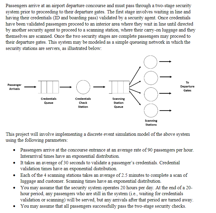 Solved Passengers arrive at an airport departure concourse | Chegg.com