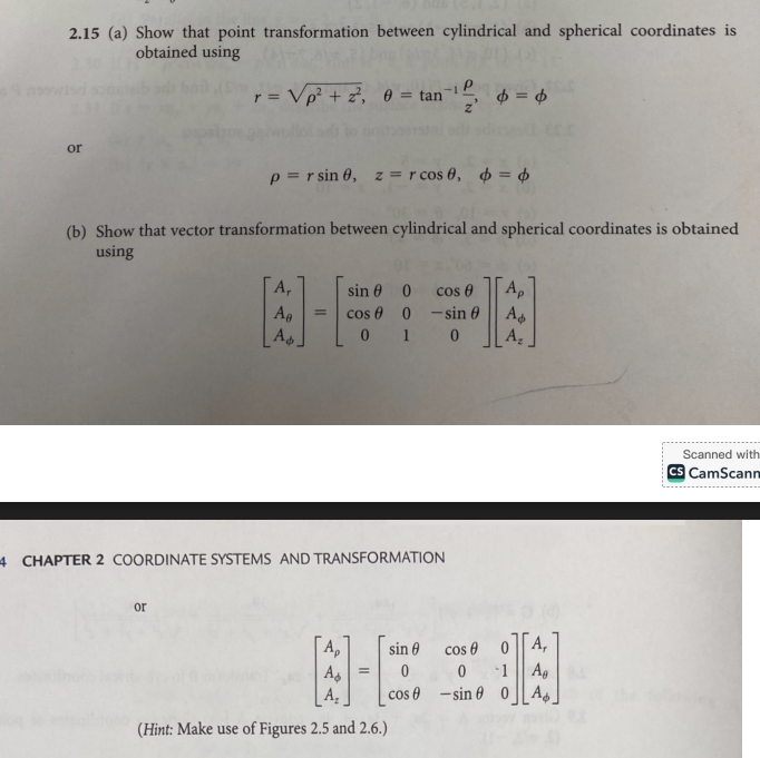 Solved 4 ﻿CHAPTER 2 ﻿COORDINATE SYSTEMS AND | Chegg.com
