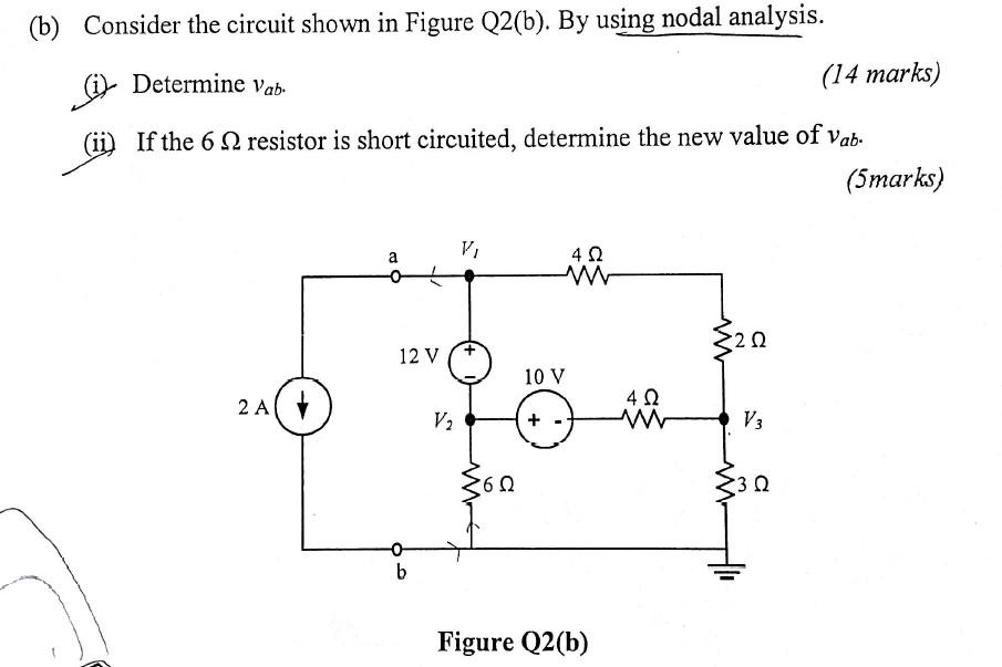 Solved (b) Consider the circuit shown in Figure Q2(b). By | Chegg.com