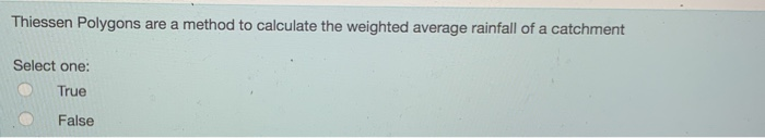 Solved Thiessen Polygons are a method to calculate the | Chegg.com