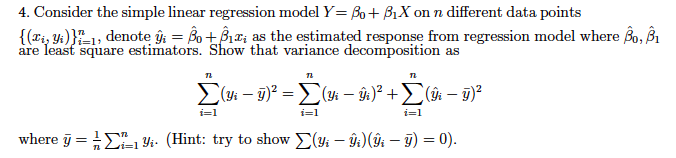 Solved 4. Consider the simple linear regression model | Chegg.com
