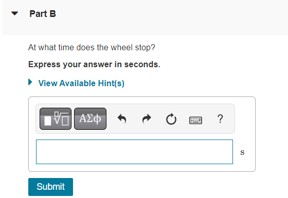 Solved At time t=0 a grinding wheel has an angular velocity | Chegg.com