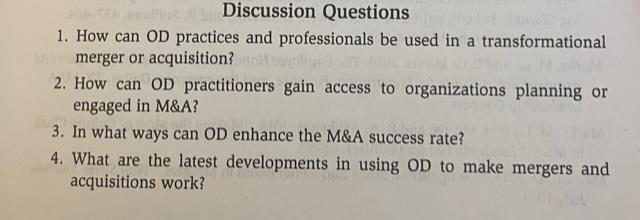 Solved 1. How can OD practices and professionals be used in | Chegg.com