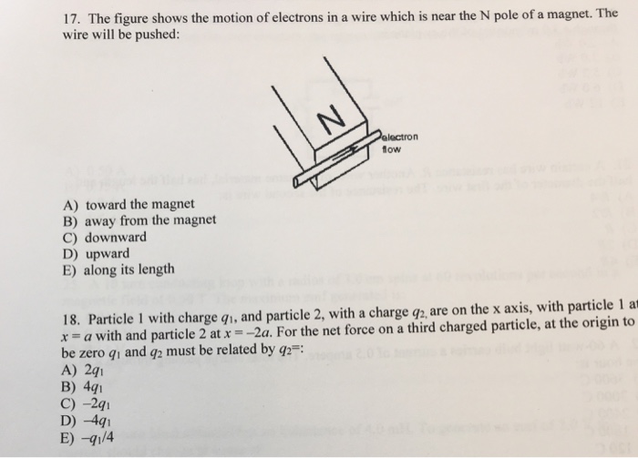 Solved The figure shows the motion of electrons in a wire | Chegg.com