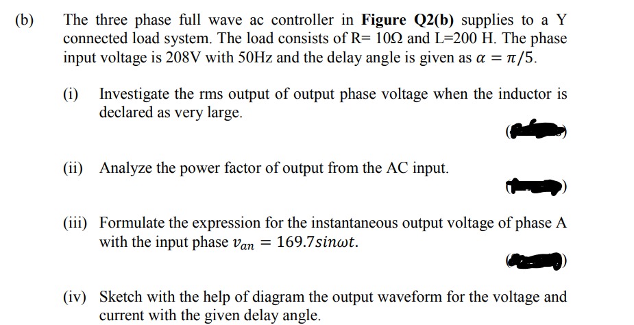 Solved The three phase full wave ac controller in Figure | Chegg.com