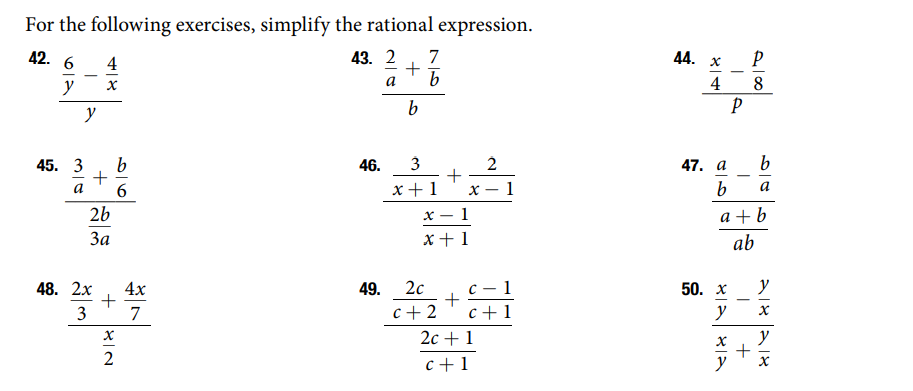 Solved For the following exercises, simplify the rational | Chegg.com