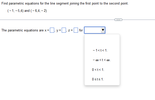 Solved Find parametric equations for the line segment | Chegg.com