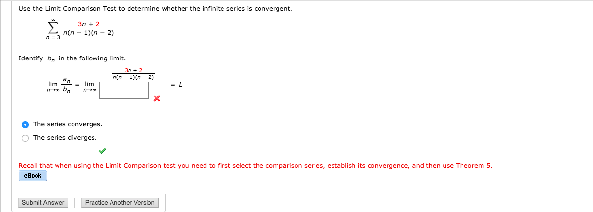 Solved Use the Limit Comparison Test to determine whether | Chegg.com