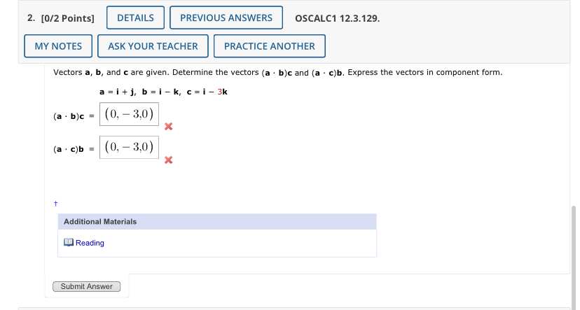 Solved Vectors a,b, and c are given. Determine the vectors | Chegg.com