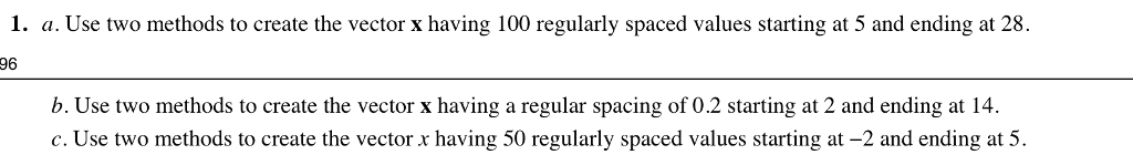 Solved 1 A Use Two Methods To Create The Vector X Having 5843