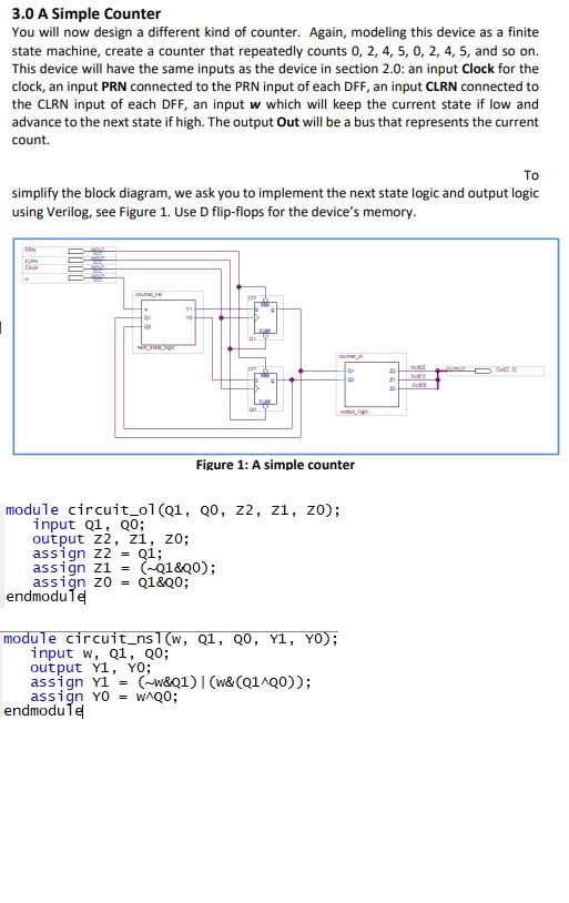 Solved 3.0 A Simple Counter You will now design a different | Chegg.com