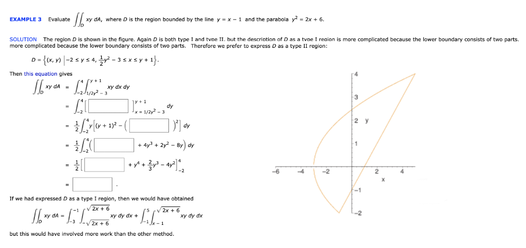 Solved xy dA, where D is the region bounded by the line y = | Chegg.com