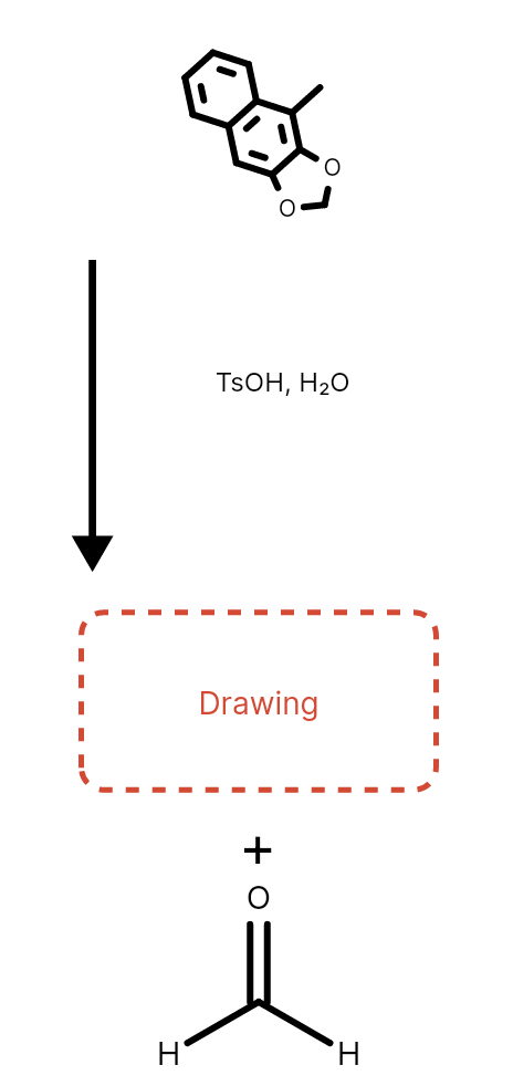 Solved , TsOH, H20 Drawing + o O H I H OCH 3 TsOH, H20 | Chegg.com