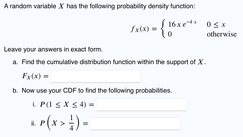 Solved A random variable X has the following probability | Chegg.com