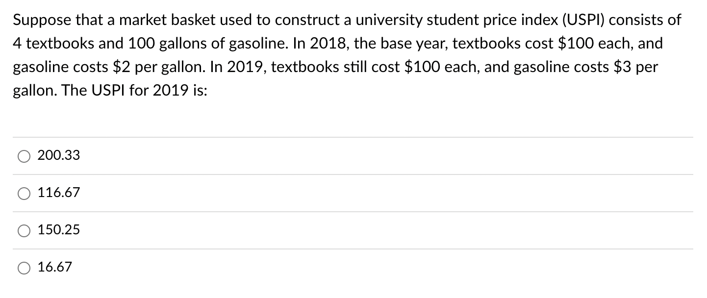 Solved Suppose that a market basket used to construct a | Chegg.com