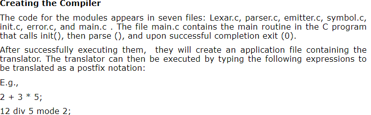 Creating the Compiler The code for the modules | Chegg.com