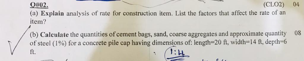 Solved Q#02. (CLO2) 04 (a) Explain analysis of rate for | Chegg.com