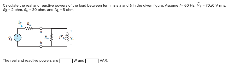 Solved Calculate the real and reactive powers of the load | Chegg.com