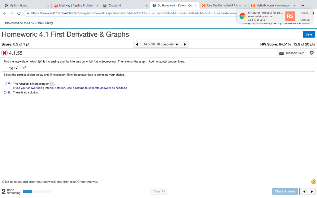 Solved MyPath Home X M Mathway | Algebra Problem * Chapter 4 | Chegg.com