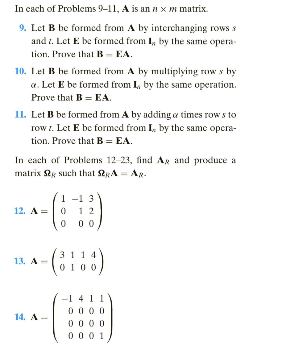Solved In each of Problems 9–11, A is an n x m matrix. 9. | Chegg.com
