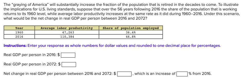 Solved The "graying of America" will substantially increase | Chegg.com