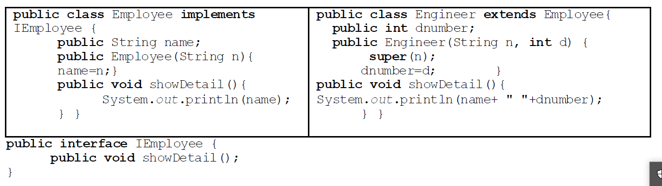 Solved According to the codes given above, a. Employee ee = | Chegg.com