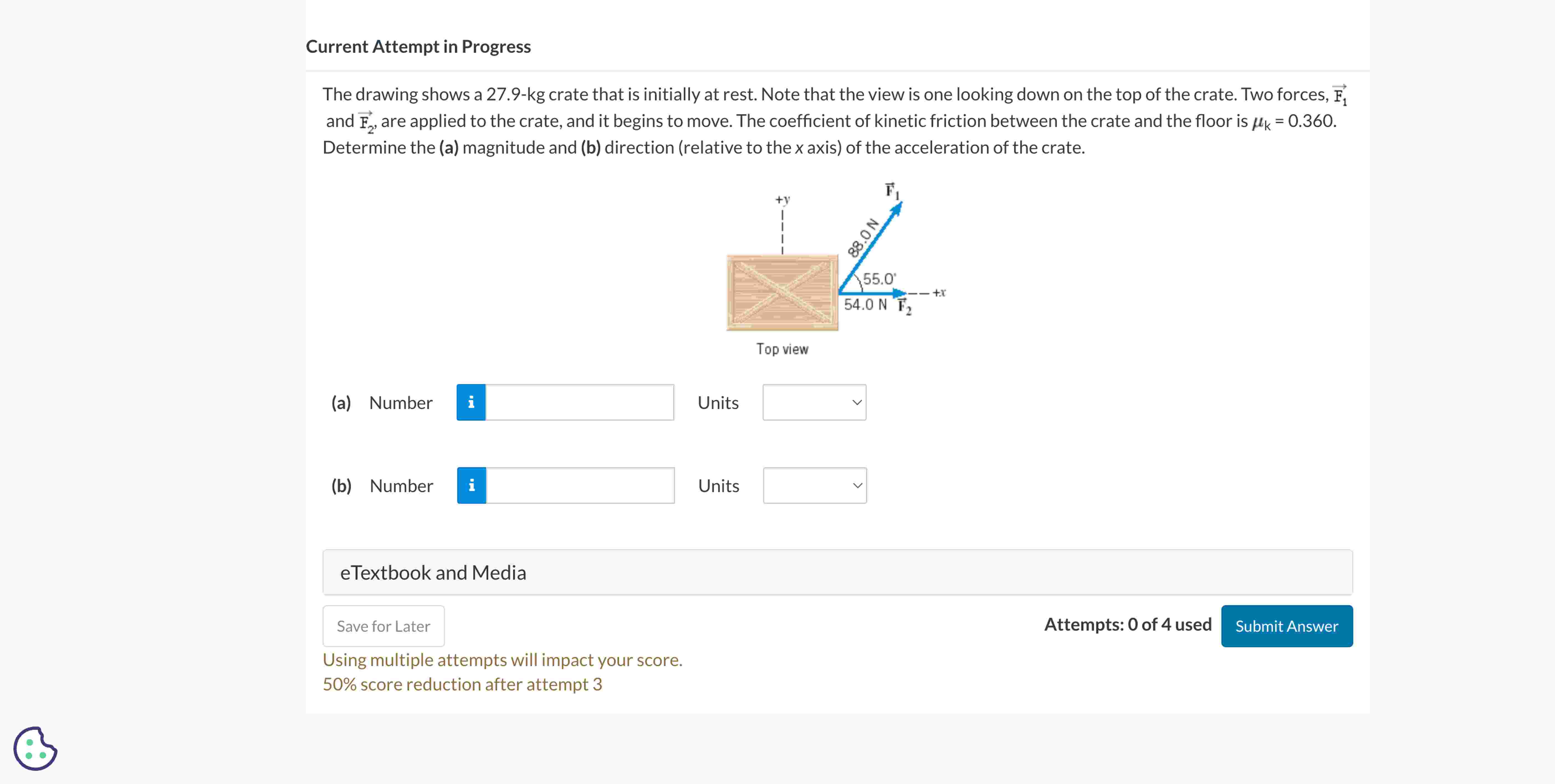 Solved Current Attempt in ﻿ProgressThe drawing shows | Chegg.com