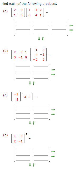 Solved Find each of the following products. (a) | Chegg.com