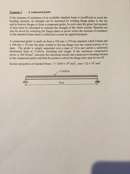 Solved Example-A compound girder If the moment of resistance | Chegg.com