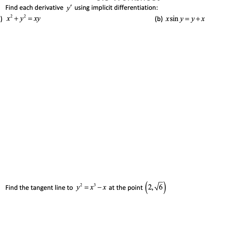 Solved Calculus 1 exercises. Find derivative using | Chegg.com