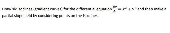 Solved Draw six isoclines (gradient curves) for the | Chegg.com