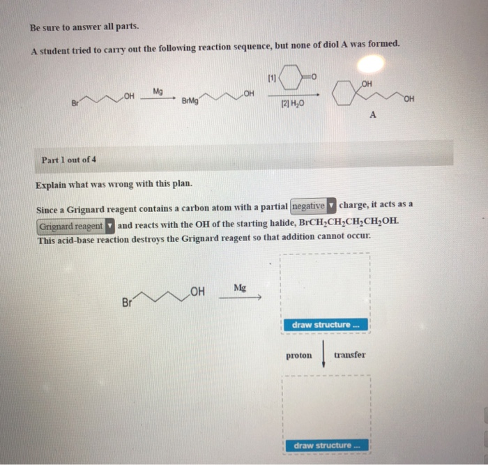 Solved Be sure to answer all parts. A student tried to carry | Chegg.com